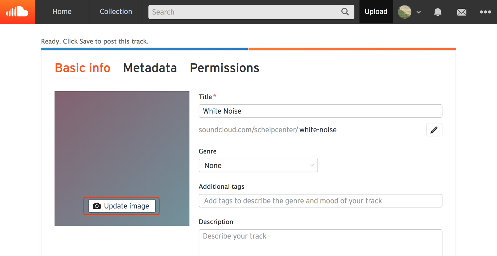 Adding an image when uploading a track – SoundCloud Help Center