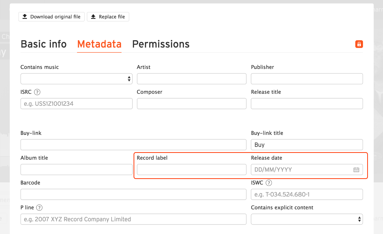 Adding record label and release date – SoundCloud Help Center