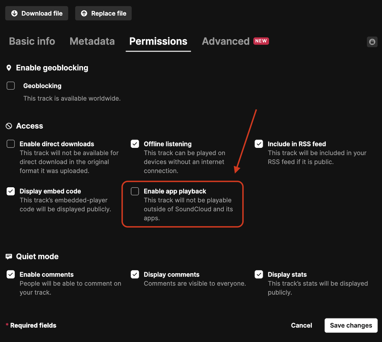 Disabling app playback for your track – SoundCloud Help Center